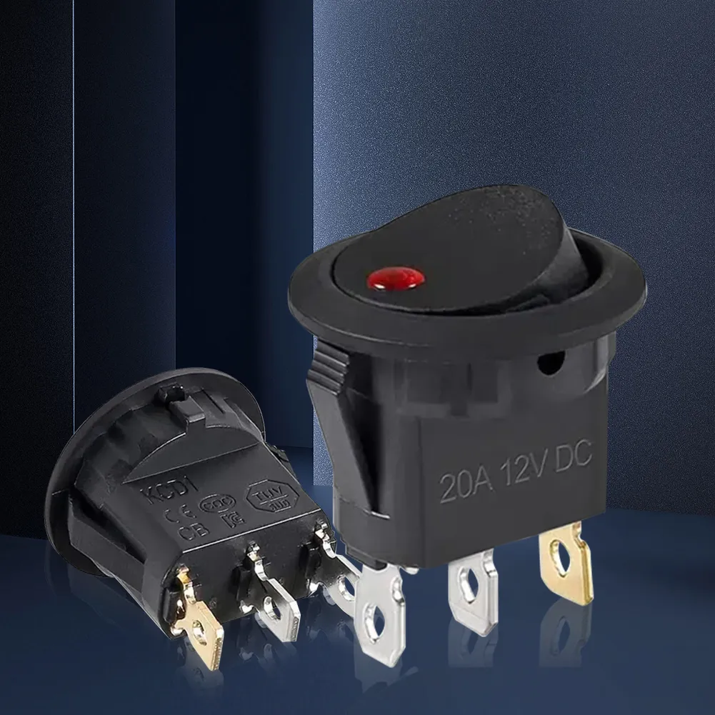 DHgate.com:4Pcs Round Rocker Toggle Switch 3 Pins DC 12V 20A SPST ON ...