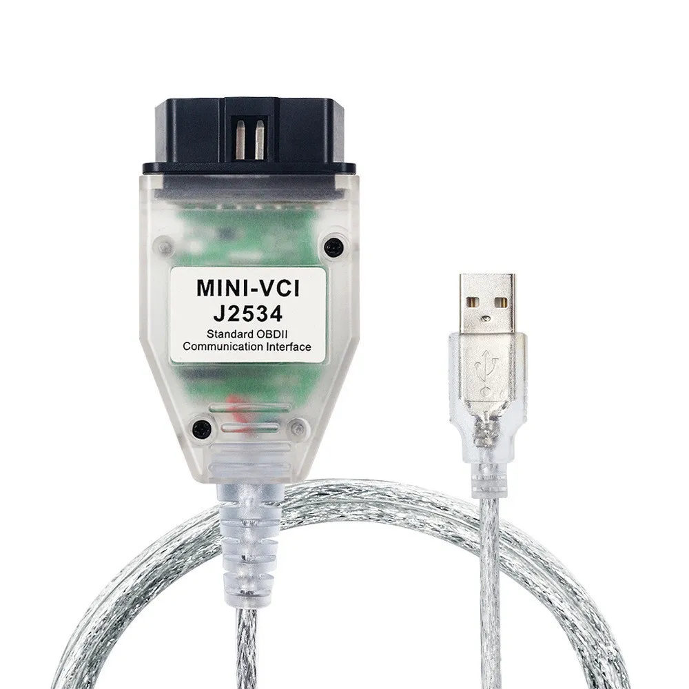 Mini VCI J2534 OBD2 Diagnostic Cable for Toyota with FTDI FT232RL Chip ...