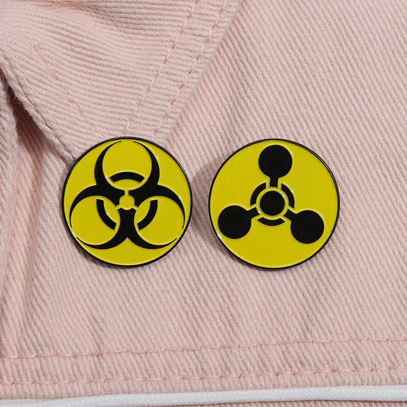 Chemical Hazard Sign Bumble Bee Brooch Enamel Pin Safety Warning ...