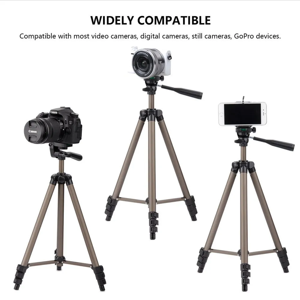 50-Inch Lightweight Tripod with Bluetooth Shutter Remote for iPhone ...