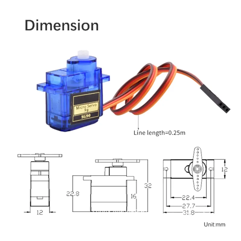 Arduino Micro Servo Motor SG90 9G لـ RC Car Toy Airplane Airplane ...