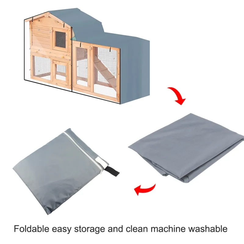 Heavy Duty 210D Rabbit Hutch Cover With Visible Window Windproof ...