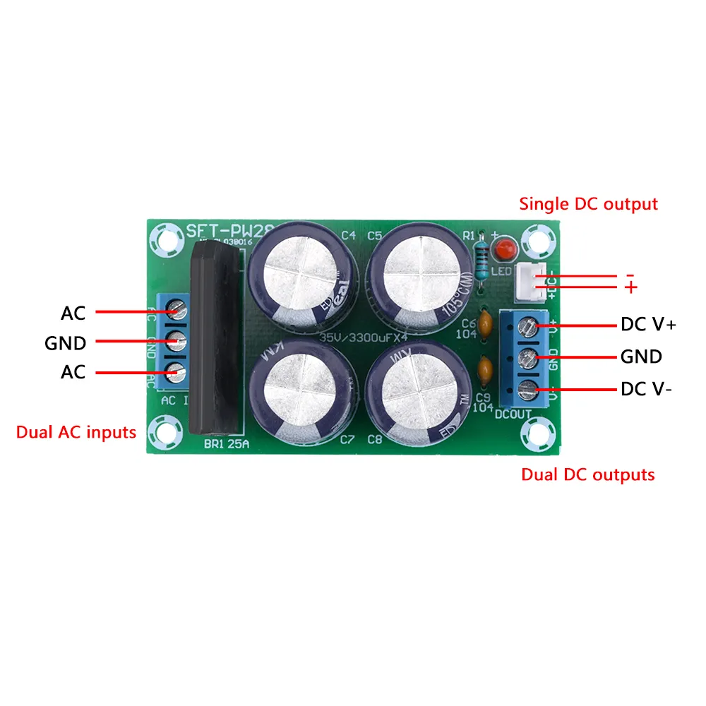 DHgate.com:High-Current 25A Flat Bridge Rectifier Power Amplifier Board ...