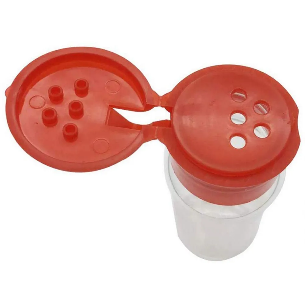 Set of 50 3.3oz Empty Red Plastic Spice Jars with Shaker Lids for ...
