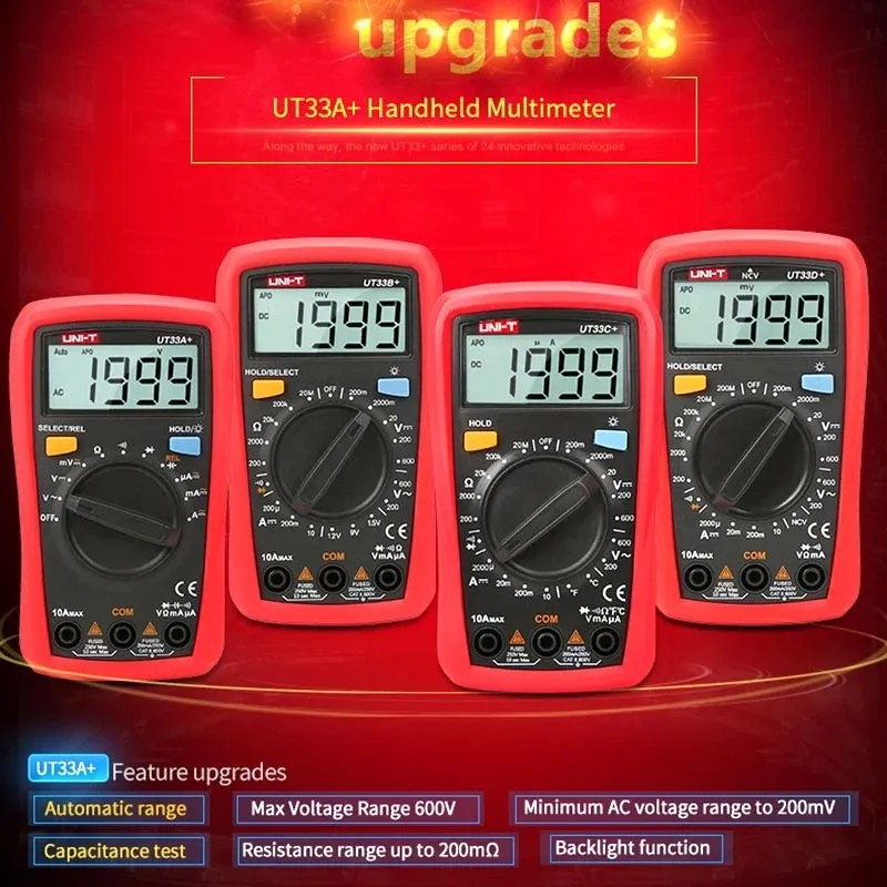 UNI T UT33A UT33B UT33C UT33D Plus Pocket Multimeter Voltmeter ...