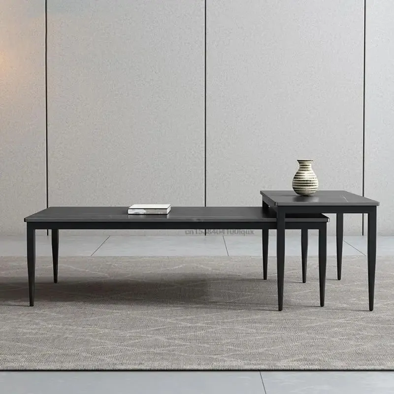 Coffee Table TV Stand Retractable Design: Modern Square Living Room ...