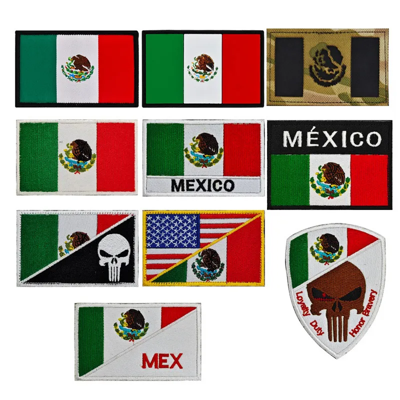 Ir Reflective Tactical Mexico Flag Embroidery Patch, Mexican Country ...
