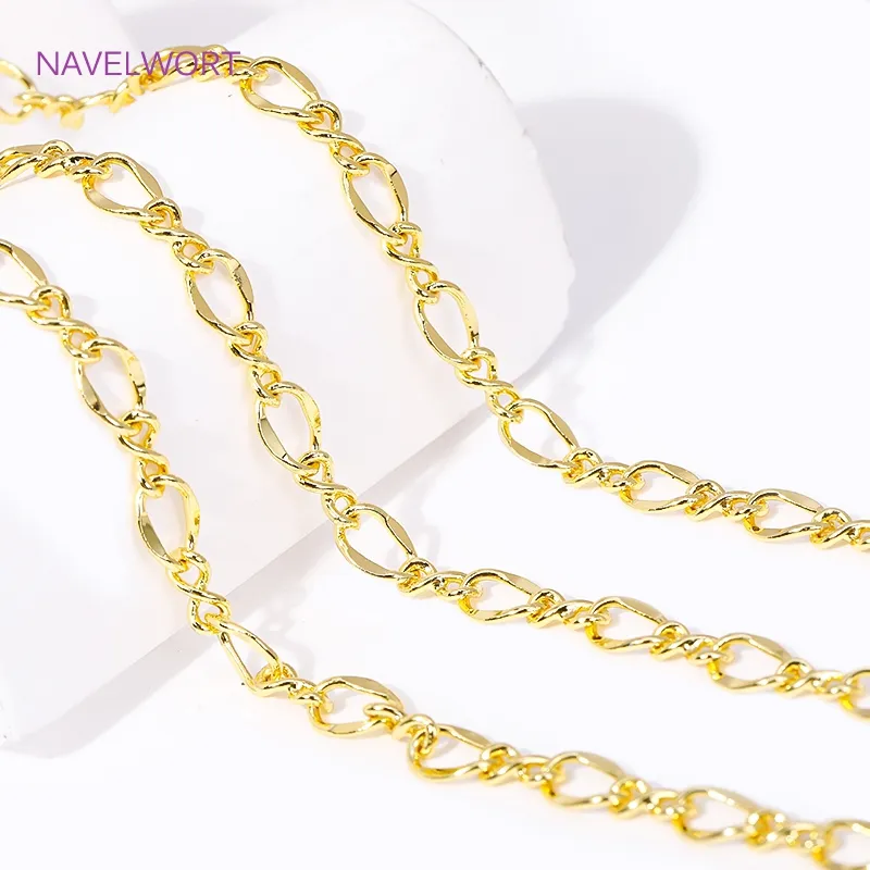 Oval Brass Jewelry Chains - 18K Gold Plated Chains for Necklace Making ...