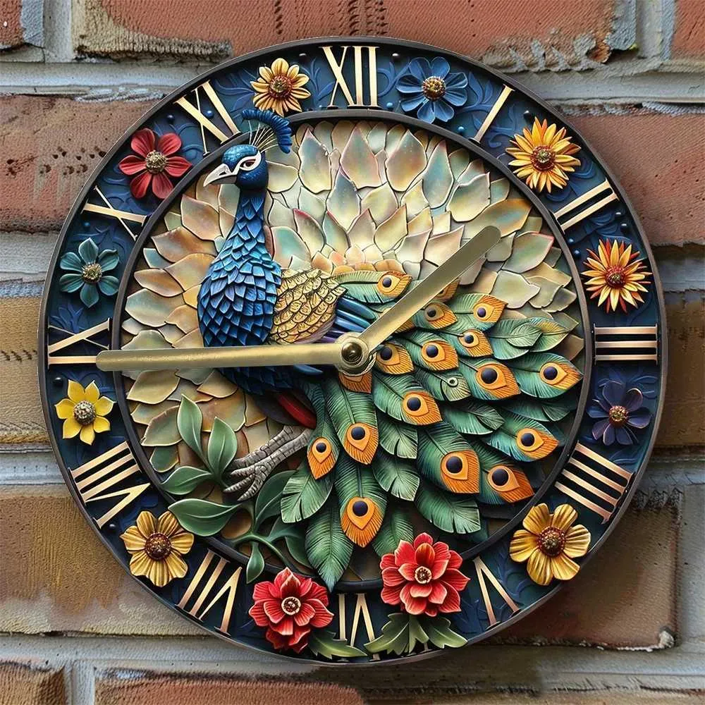 Peacock DIY Peacock Clock Wall Kit Silent Movement, 2D High Definition ...