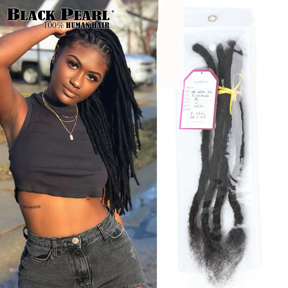 Black Remy Afro Kinky Curly Dreadlocks Crochet Braids 100% Human Hair ...