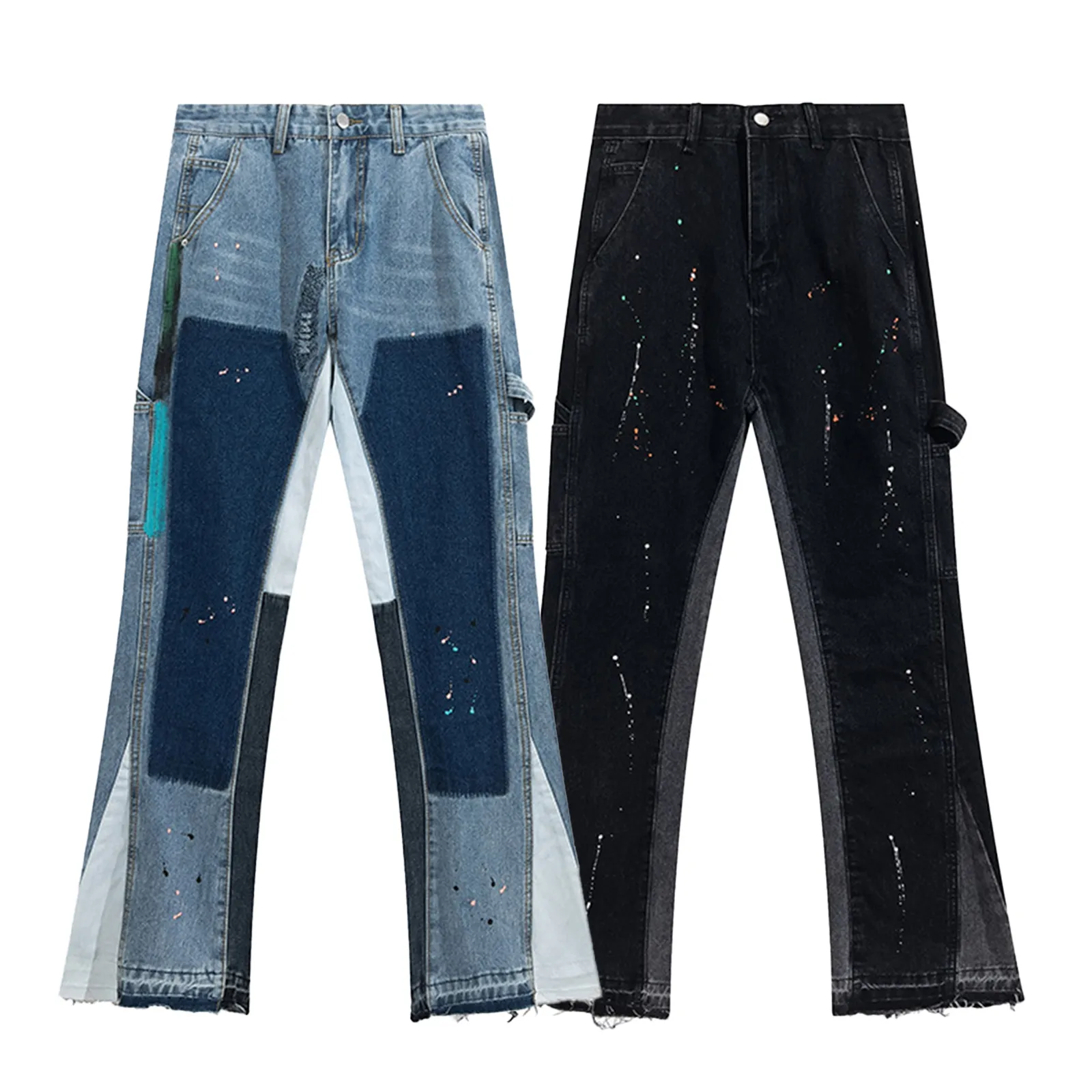 Montage Style Designer Men's Streetwear Streetwear Jeans With Splicing ...