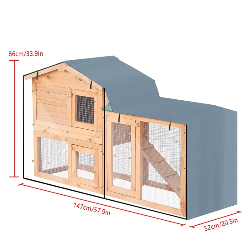 Heavy Duty 210D Rabbit Hutch Cover With Visible Window Windproof ...