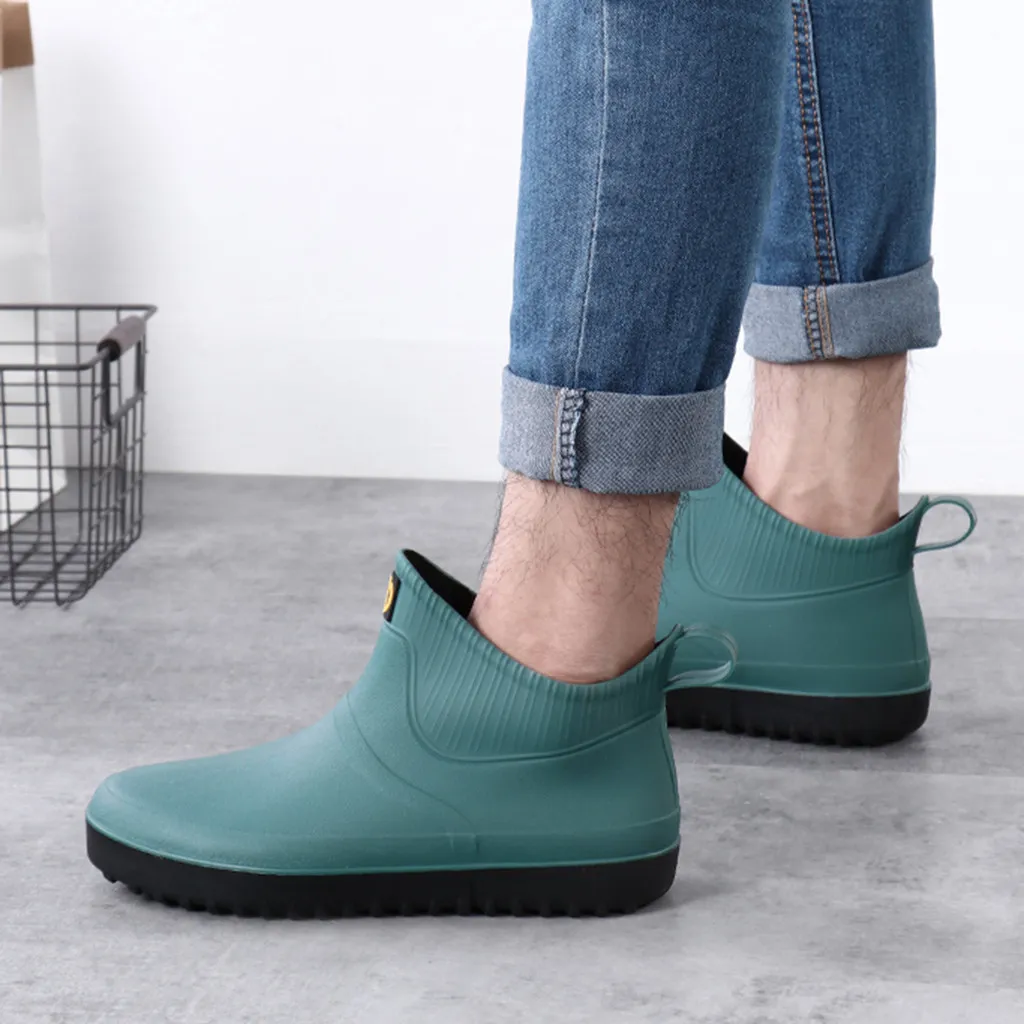 Waterproof Low Rain Boots - Rubber Sole Galoshes, Chelsea Booties ...