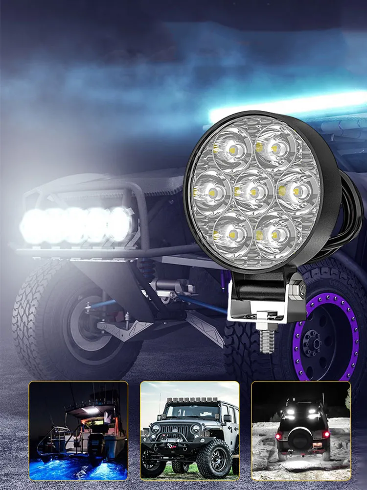 DHgate.com:12V/24V 8000LM Round LED Work Light Spot Lamp for Off-Road ...