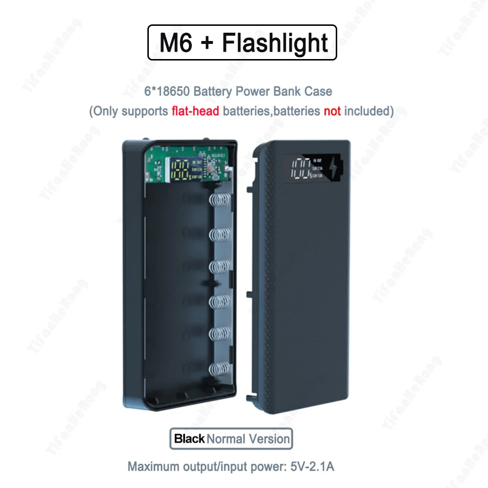 DIY 18650 Power Bank Case: Fast Charge QC3.0, 6 x 18650 Battery Storage ...