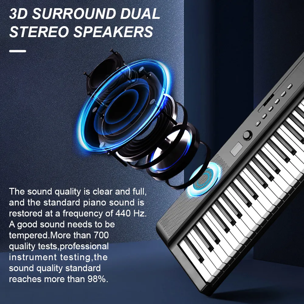 Foldable Bluetooth Keyboard: 88 Key Full Size Electronic Music Keyboard ...