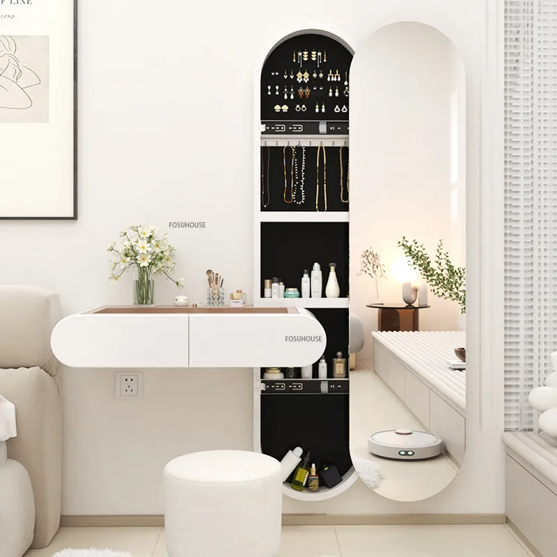 Wall mounted dressing table with storage store