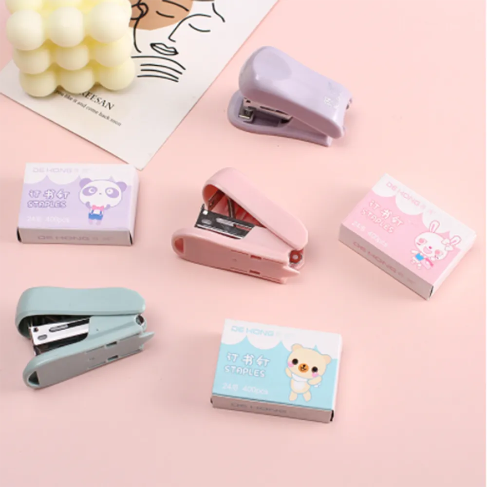 DHgate.com:2024Colorful Mini Stapler Set with 1000 Staples for Office ...
