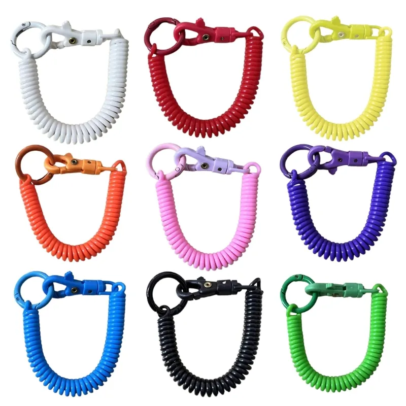 Key Holder Keychain: Stretchy Spiral Coil Keychain with Retractable ...