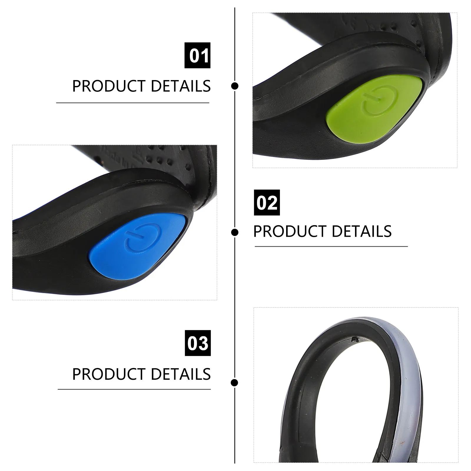 2-PackUSB Rechargeable Shoe Lights - Multicolor LED Safety Light Clips ...
