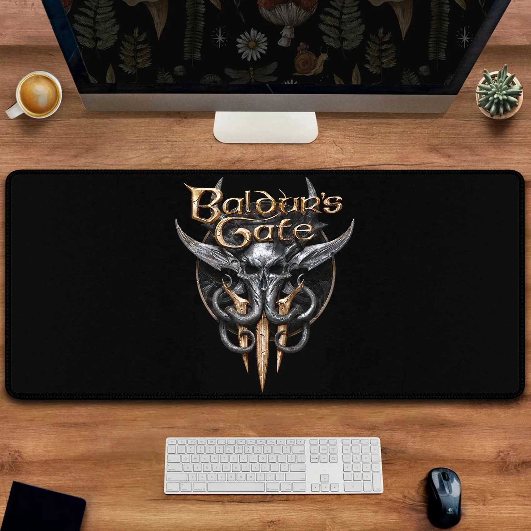 Gaming mouse and mouse pad with Ancient Map Baldurs Gate Design, 3 ...
