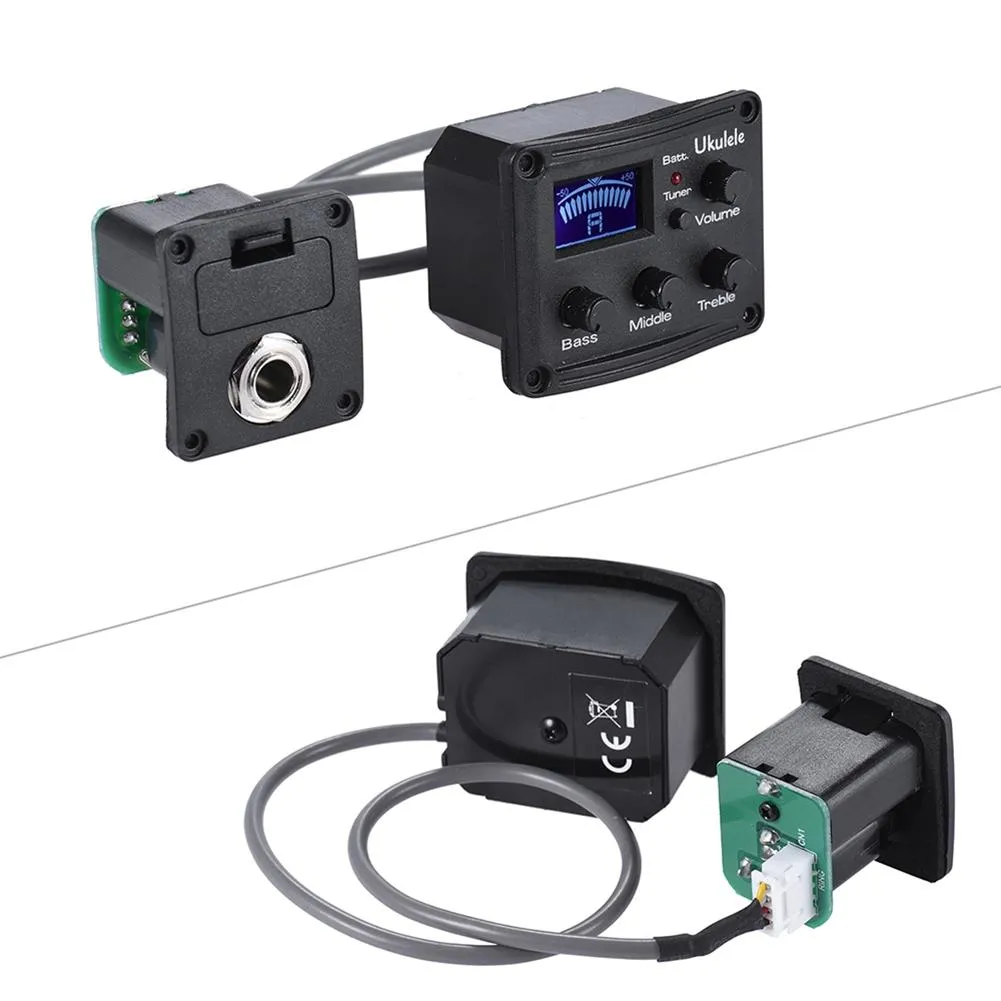 Electric Guitar Tuner Acoustic Preamp EQ Pickup: 4 Band Digital Tuner ...