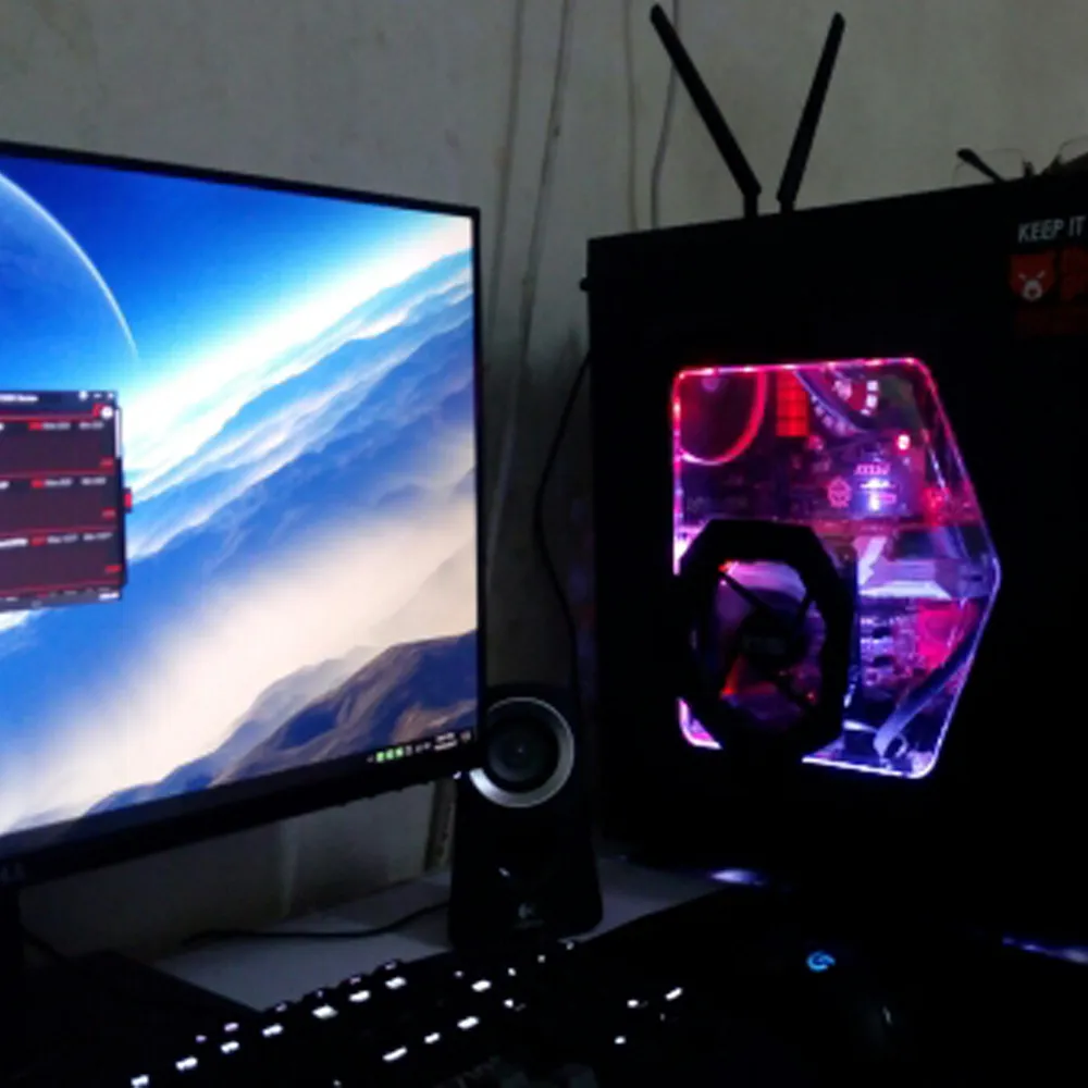 4-Pin Molex Connector RGB LED Strip Light 24-Key Remote Control for PC ...