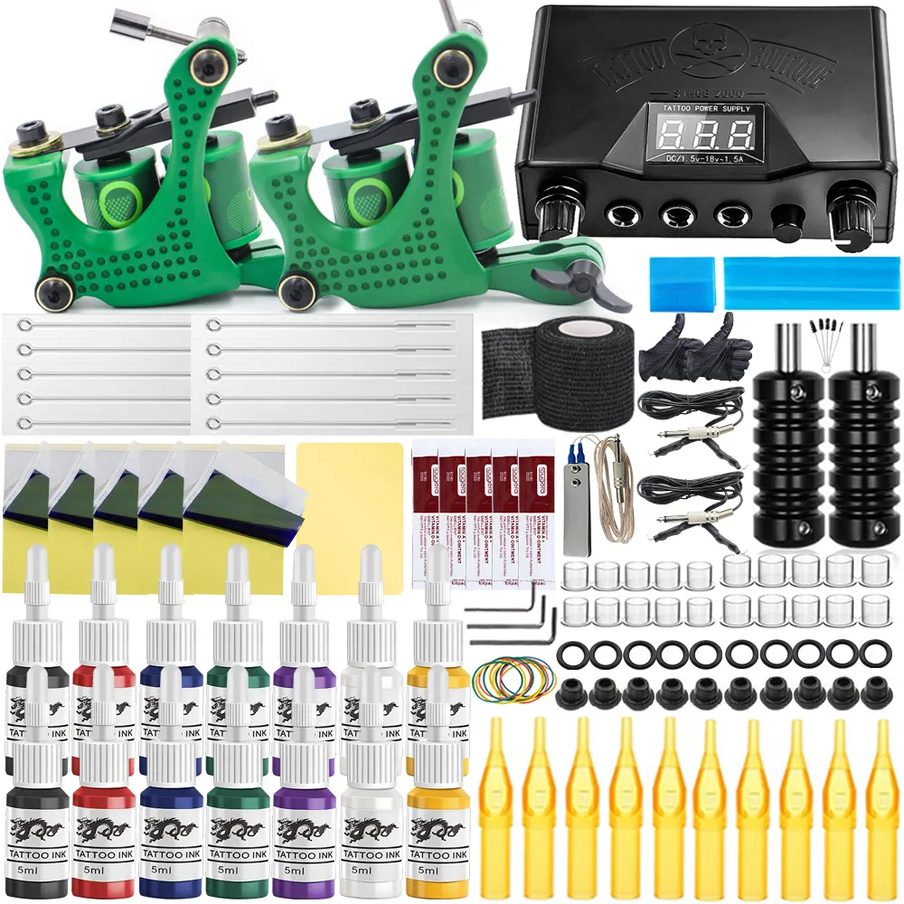 Beginner's Professional Coil machine a tattoo Kit with Power Supply ...