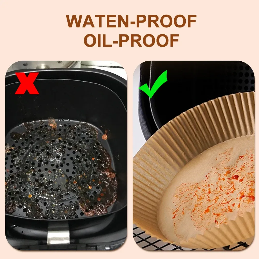 50/Air Fryer Baking Paper Round Oven Pan Pad 6.3/7.9 in 16/20 cm Oil ...