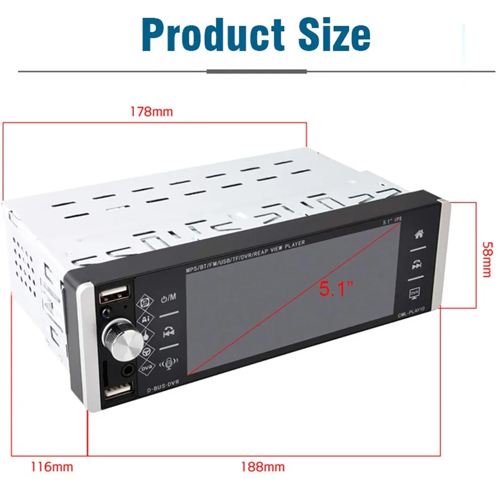 DHgate.com:5.1 4-USB MP5 Player Car Radio: Touchscreen, FM, Bluetooth ...