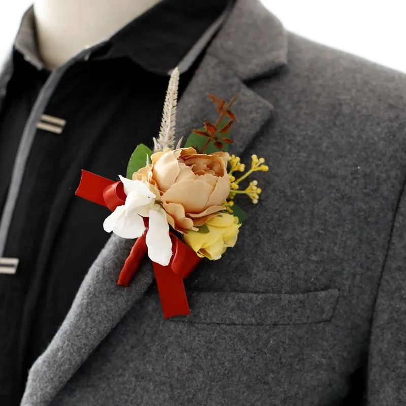 Elegant Wedding Groom Boutonniere & Lapel Pin - Groomsmen Pins for ...