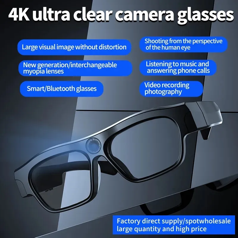 4K Video Camcorder Sunglasses: Ultra Clear Outdoor Riding Video ...