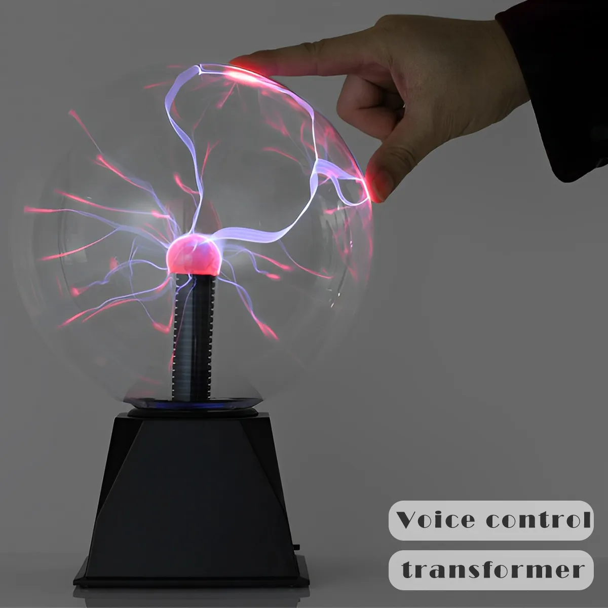 4/6 Inch Glass Plasma Ball: Touch-Activated Electrostatic Sphere ...