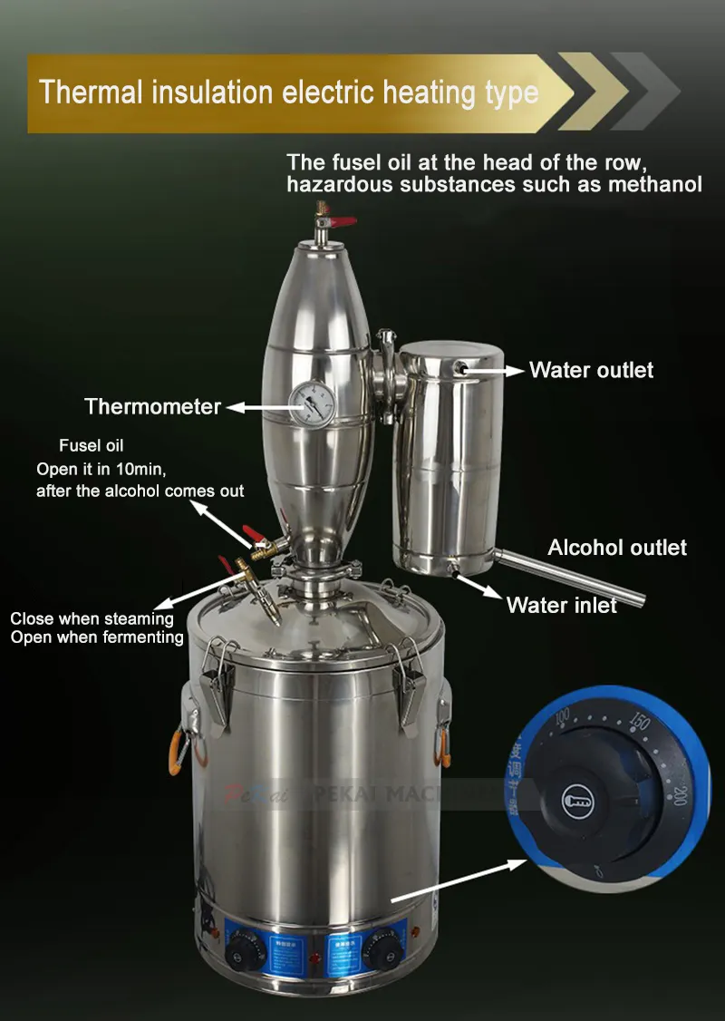 202420L Wine Distiller Alcohol Maker Beer Brewing Kit DIY Moonshine ...