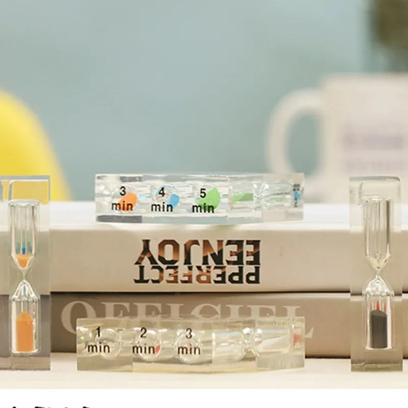 1/2/3 Minute Colorful Hourglass Timer Three-In-One Acrylic Hourglass ...