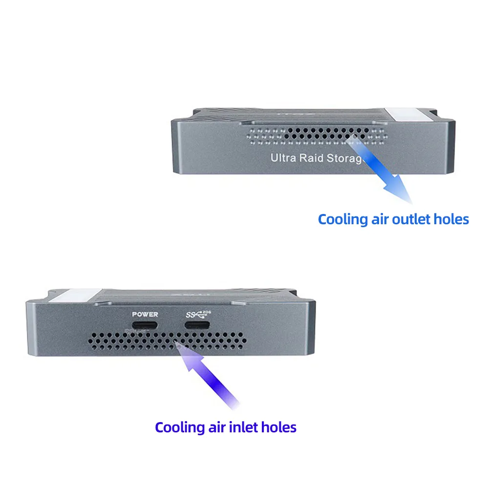 Dual Bay M.2 NVMe SSD Enclosure: High-Speed RAID Case for PC & Mac ...