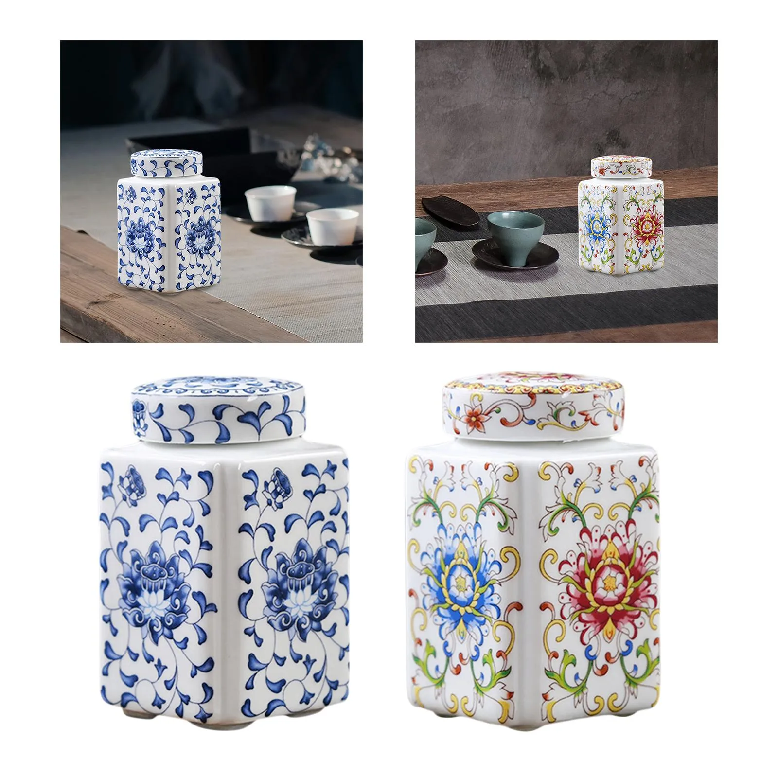 Porcelain Temple Jar Flower Vase, Flower Display Organizer, Tea ...