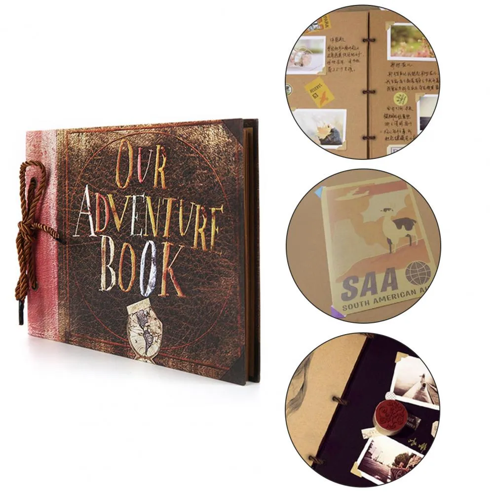 DIY Adventure Scrapbook Album Kit - 80 Retro-Style Humanized Design ...
