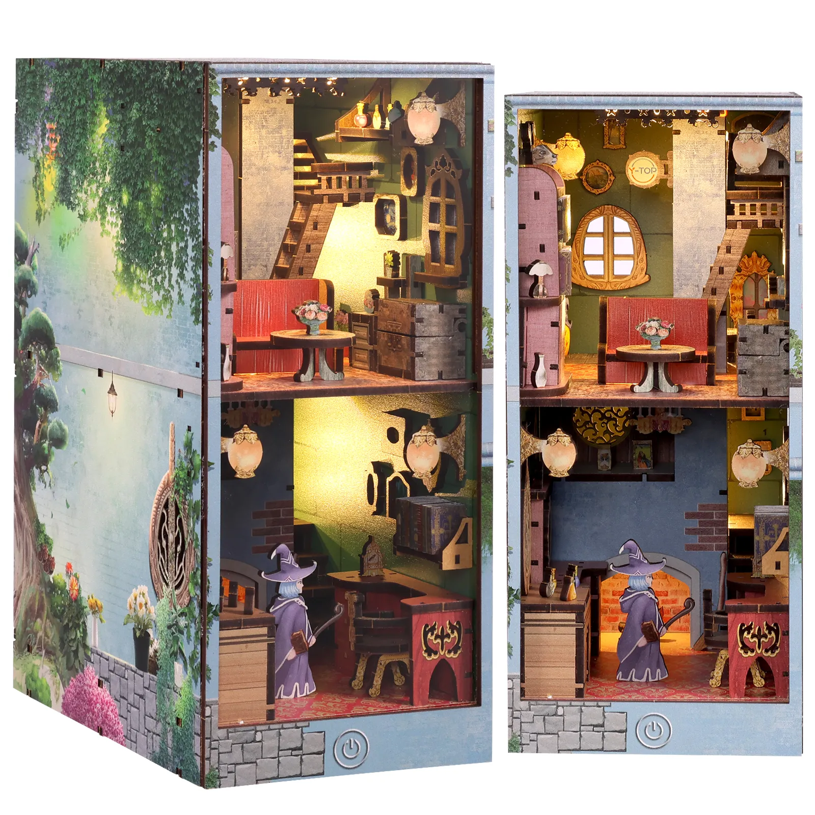 DIY Book Nook Kit 3D Wooden Puzzle Miniature Dollhouse Bookcase Insert ...