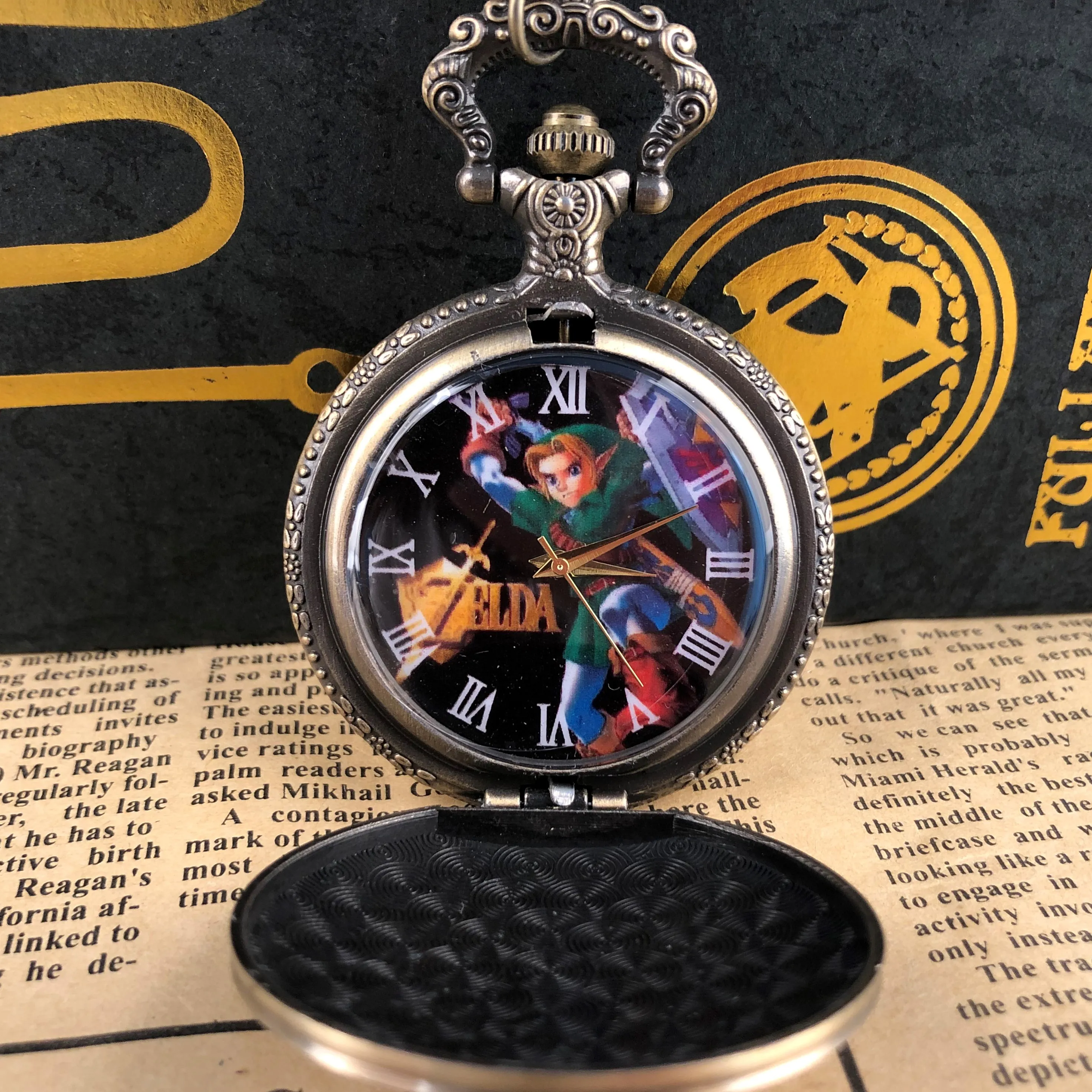 Anime Inspired Bronze Quartz Fantasy Pocket Watch With Character Dial ...