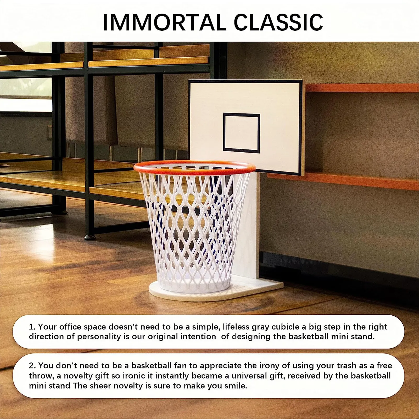 Basketball Hoop Trash Can - Wall-Mounted Wastebasket for Bedroom ...
