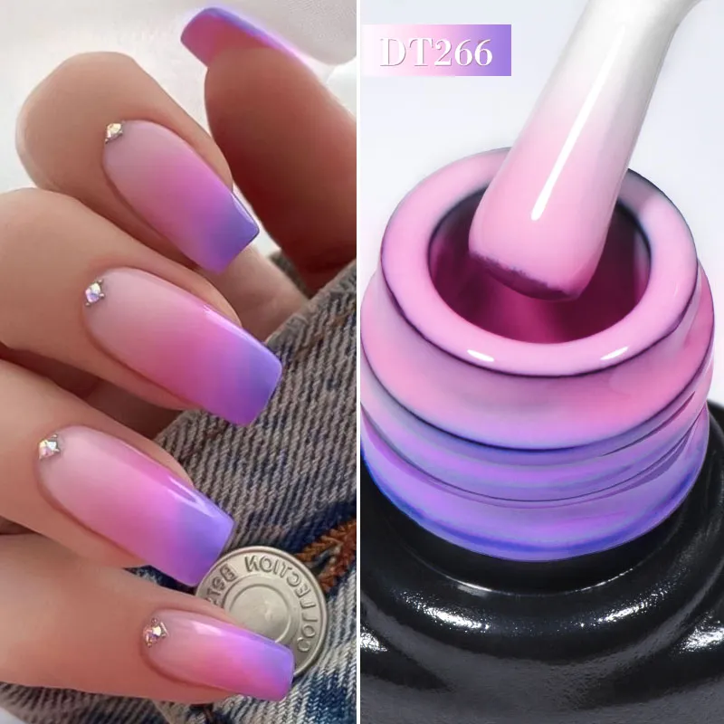 Thermal Color Changing Nail Polish: 3-Layer UV Gel, Long Lasting ...