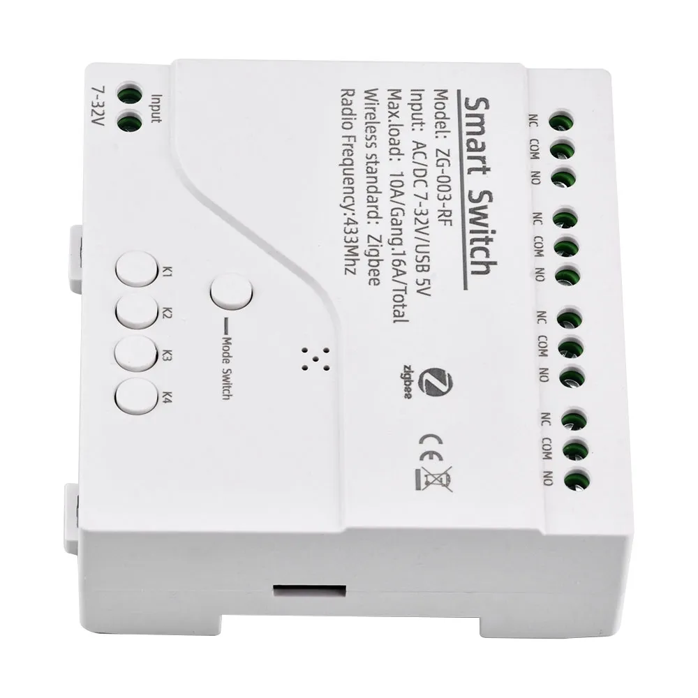 DHgate.com:4-Channel ZigBee Smart Switch Module, DC7-32V AC85-250V Jog ...