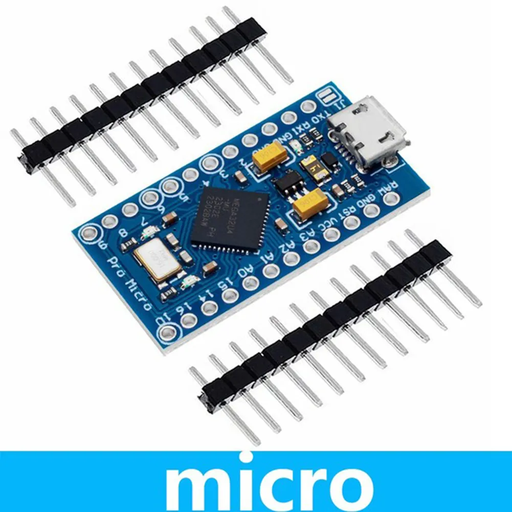 Pro Micro Module Board with 2-Row Pin Header ATmega32U4 5V 16MHz Micro ...