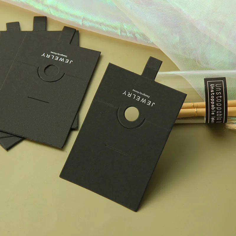 Black & White Foldable DIY Paper Ring Display Packaging Tags Cards ...