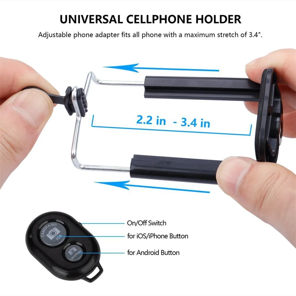 50-Inch Lightweight Tripod with Bluetooth Shutter Remote for iPhone ...