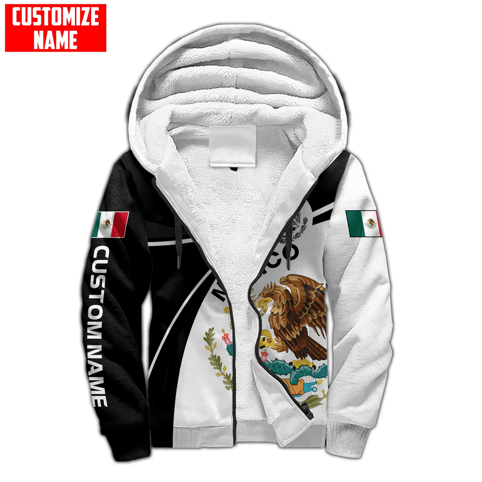 DHgate.com:Custom 3D Mexican Flag Fleece Zipper Hoodie: Unisex Winter ...