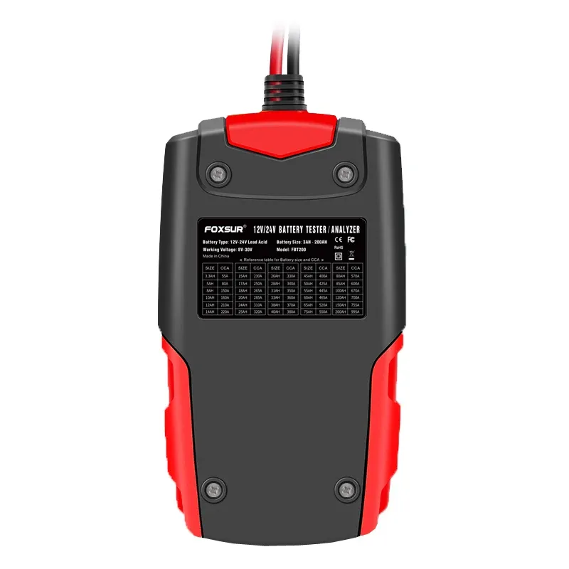 FOXSUR 12V 24V Smart Battery Tester and Analyzer for Cars, GEL, AGM ...