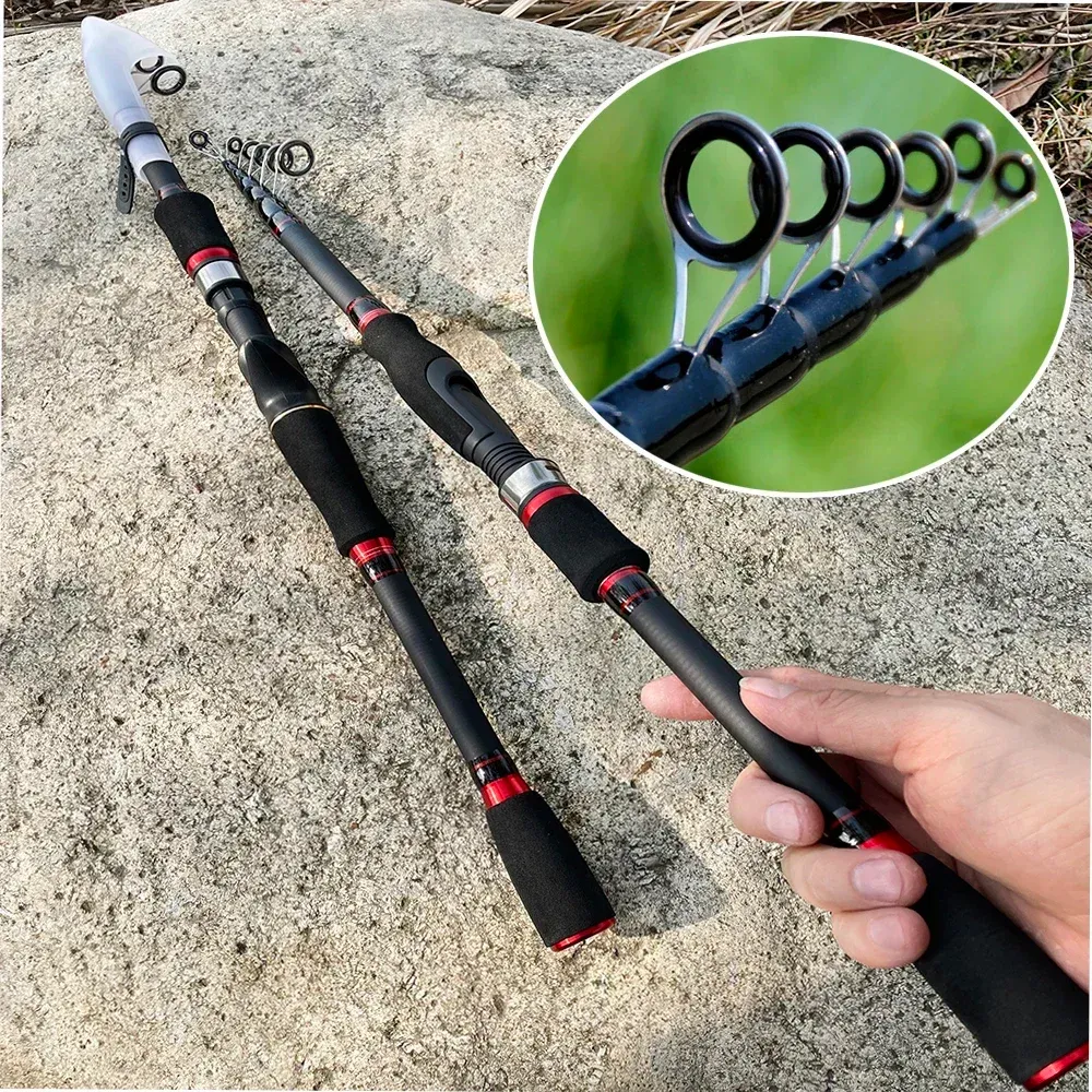 Telescopic Lure Fishing Rod Combo 1.8-2.7M with 7.2:1 High Speed Gear ...
