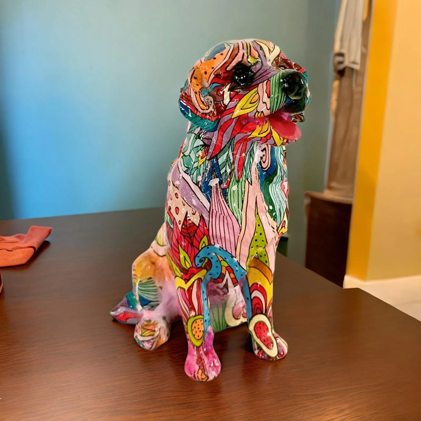 Colorful Resin Graffiti Dog Statues for Indoor Decoration and Gift ...